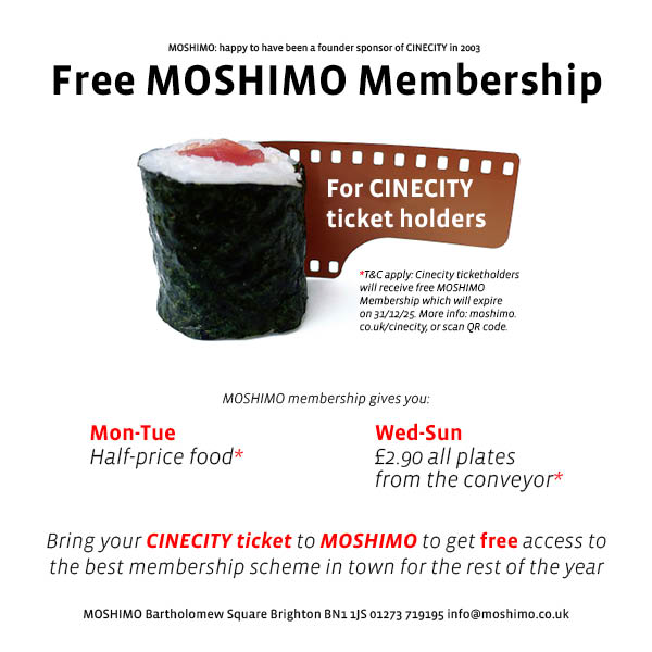 CINECITY Exclusive Free Membership Offer - MOSHIMO Brighton Sushi and Japanese